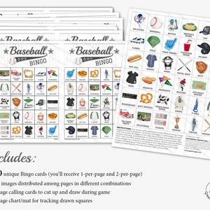 Baseball Bingo: PRINTABLE 50 Cards, Bingo Pdf Game, T-ball Fan Party ...