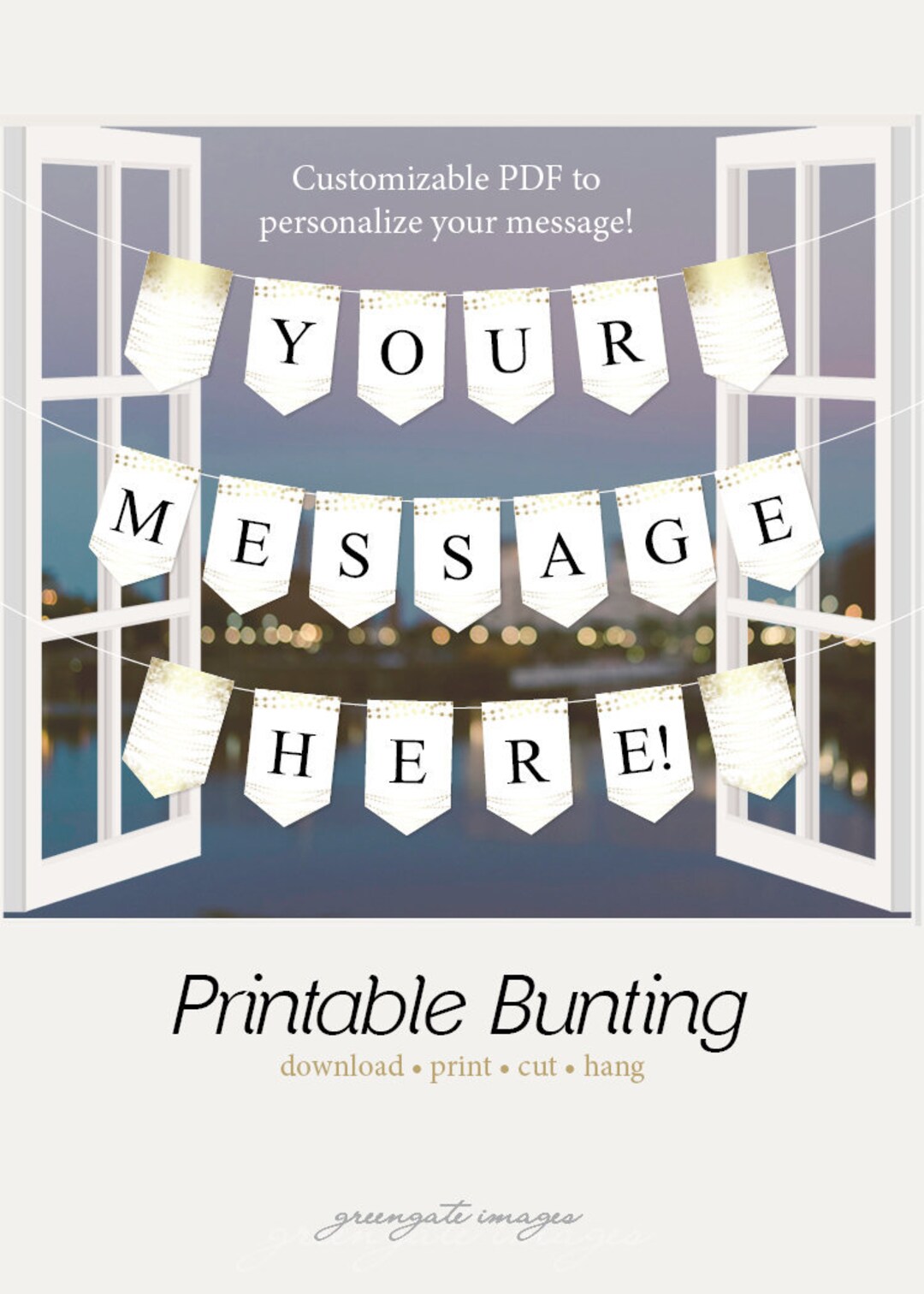 Personalized Letter Banner Message Banner, Custom Message, Editable ...