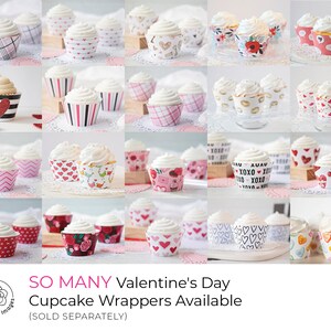 Valentine XO Hearts Cupcake Wrappers - PRINTABLE Instant Download ...
