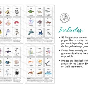 Ocean Memory Game - PRINTABLE Downloadable Activity PDF. Matching Game ...