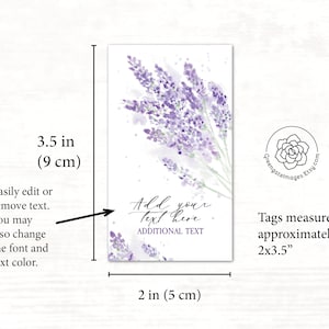 Lavender Gift Tag Template - Printable & Corjl Editable / Flowers and ...
