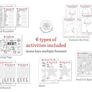 US Patriotic Activity Bundle - PRINTABLE Word Games & Puzzles for ...