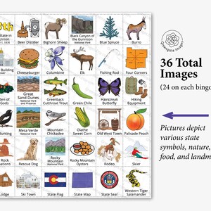 Colorado Bingo Cards - 50 PRINTABLE Unique Cards to Download Instantly ...