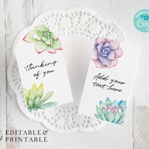 Succulent Gift Tags PRINTABLE Favor Tags That You Can Edit in Corjl a ...