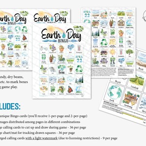 Earth Day Bingo - 50 PRINTABLE Unique Cards. Instant Digital Download ...