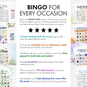 Book (love) Bingo - 50 PRINTABLE Unique Cards. Instant Digital Download ...