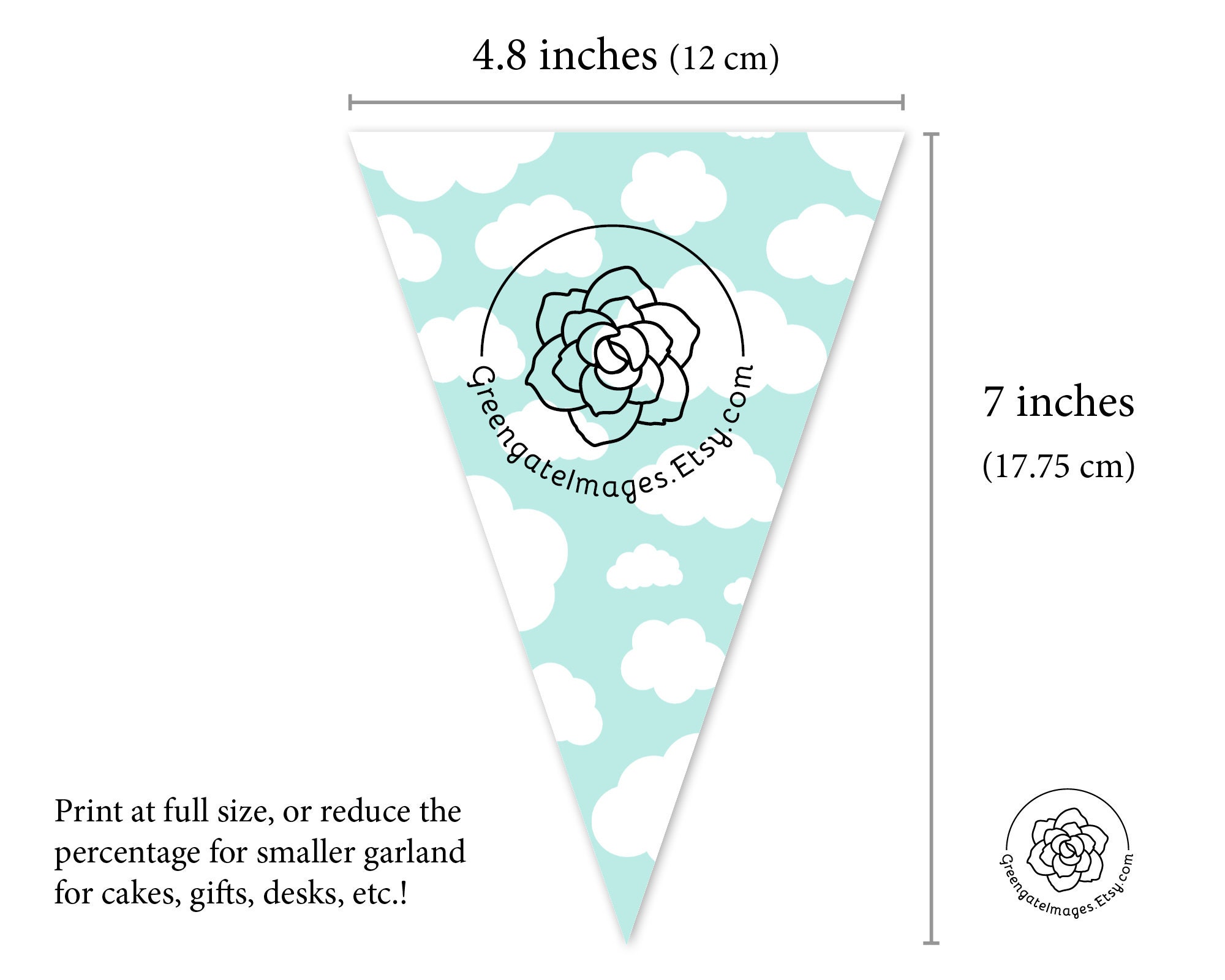 Cloud Bunting - Cloud Banner, Printable Bunting, Cloud Printable, Party ...