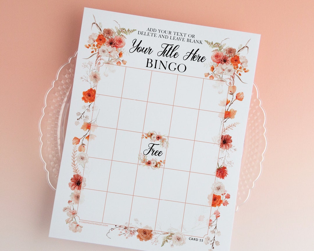 FILLABLE Bingo Template 50 PRINTABLE Bingo Cards Pdf. - Etsy