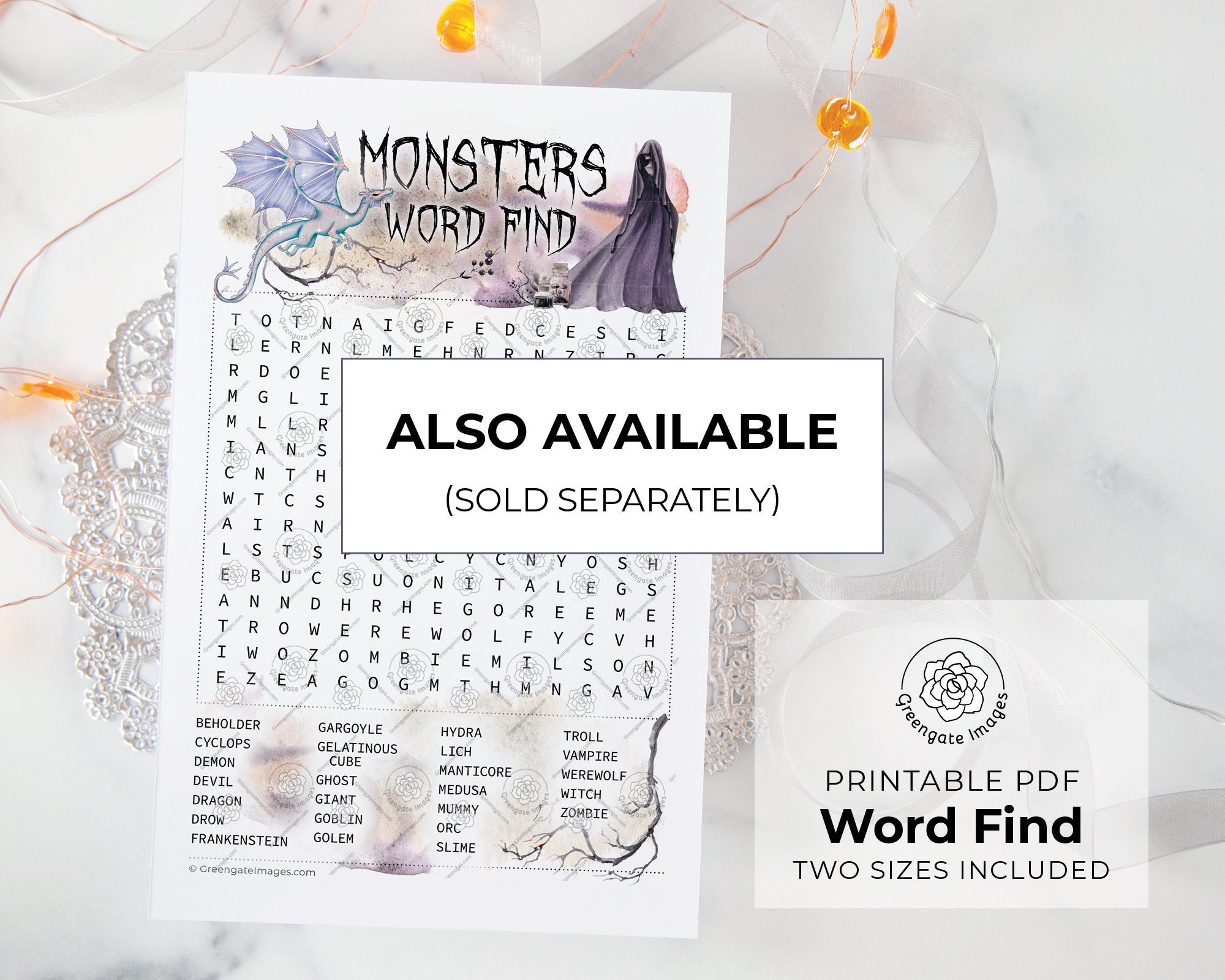 Haunted House Word Find - PRINTABLE Downloadable Activity. Halloween ...