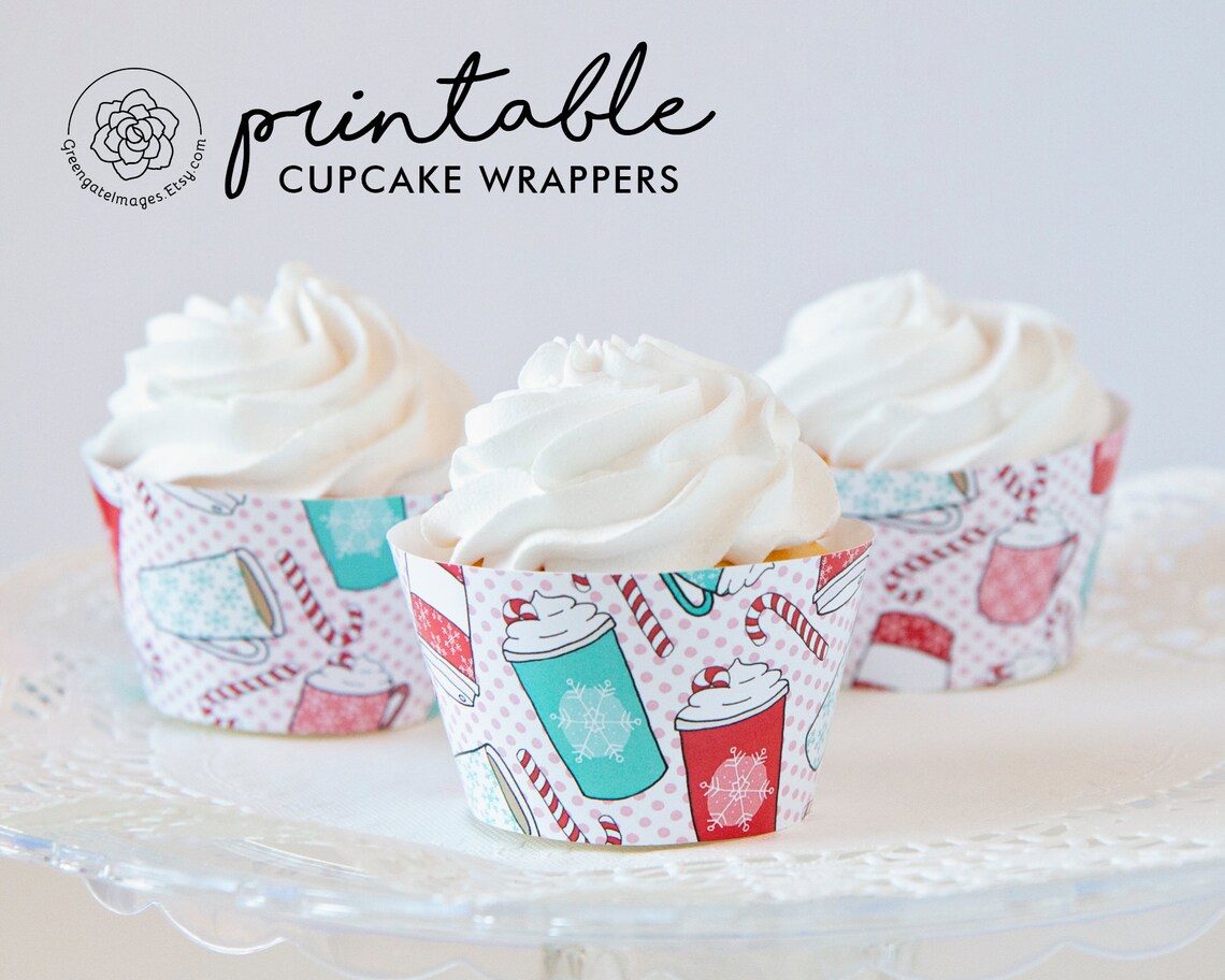 Hot Chocolate Cupcake Wrappers Printable Cupcake Wrappers - Etsy