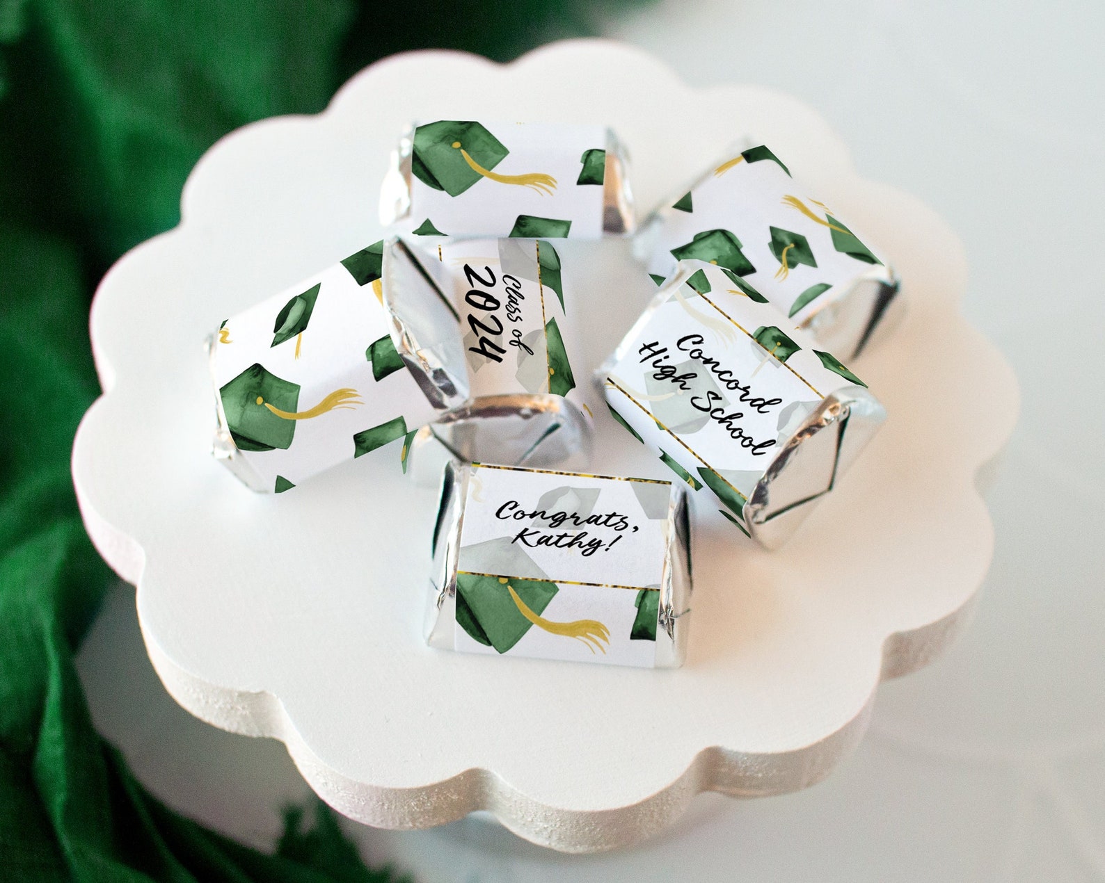 Green Cap Graduation Nugget Wrappers - Printable/fillable PDF Download ...