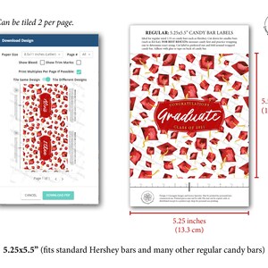 Red Graduation Candy Bar Wrappers - Custom Standard Wrap Editable Corjl ...