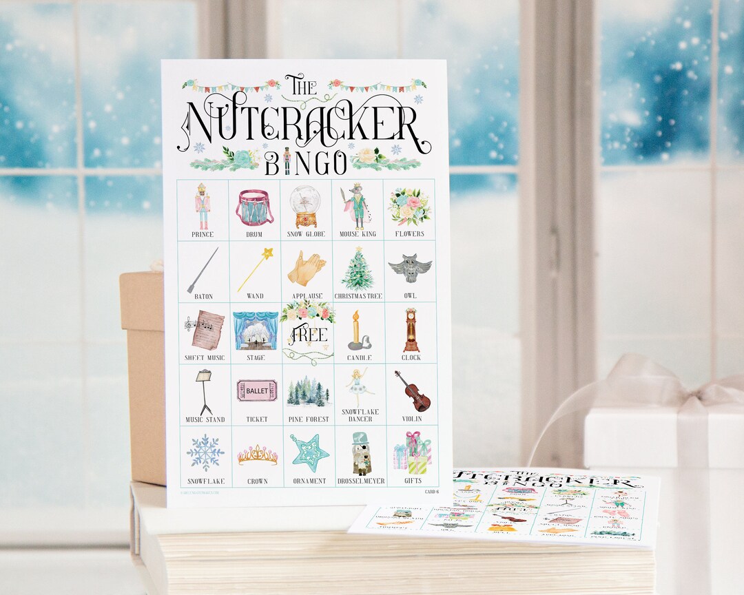 Nutcracker Bingo Cards - 50 PRINTABLE Unique Cards Depicting Elements ...