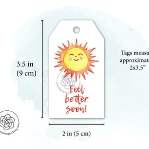 Get Well Gift Tags - Printable Gift Tag, Editable Corjl, Favor Bag Tag ...