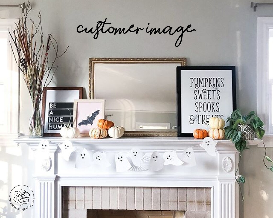 Halloween Ghost Garland printable banner halloween | Etsy