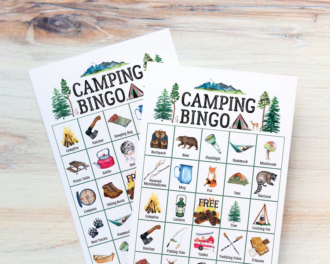 Camping Bingo: PRINTABLE 50 Cards Bingo Pdf Game Party Game - Etsy