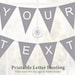 Gray Letter Banner - PRINTABLE, Editable Banner PDF. Instant Digital ...