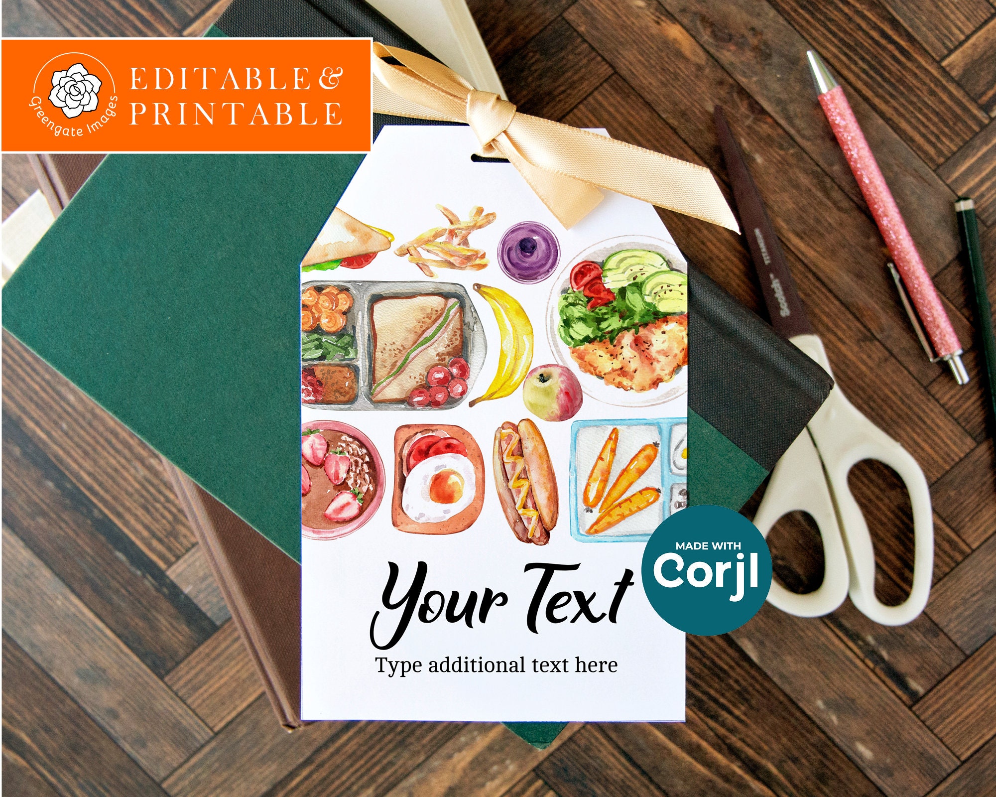 Cafeteria Staff Thank You Gift Tag - Jumbo PRINTABLE Editable Corjl, Xl ...