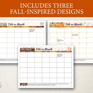 Editable Calendar Templates: Blank Calendar Pages, Fall Calendar, 8 ...