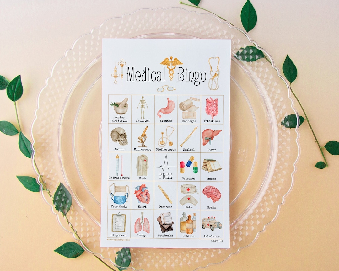 Medical Bingo - 50 PRINTABLE Unique Cards. Instant Digital Download PDF ...