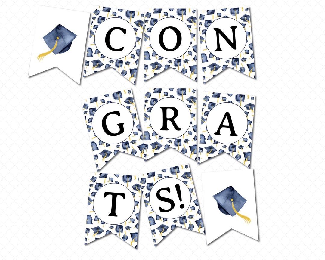 Graduation Message Banner - Printable Bunting, Editable Corjl, Custom ...