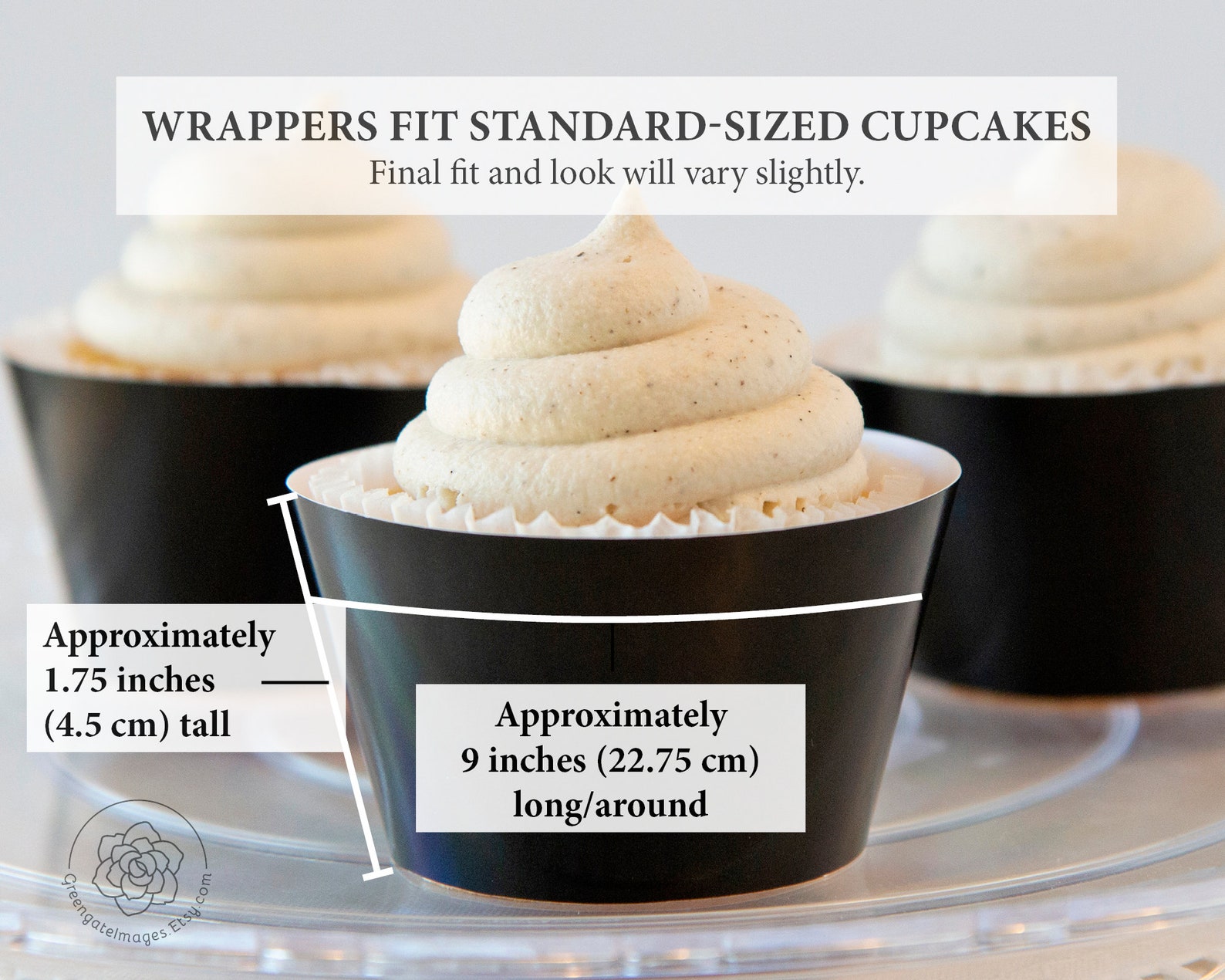 Solid Black Cupcake Wrapper - Printable Instant Download, Standard ...