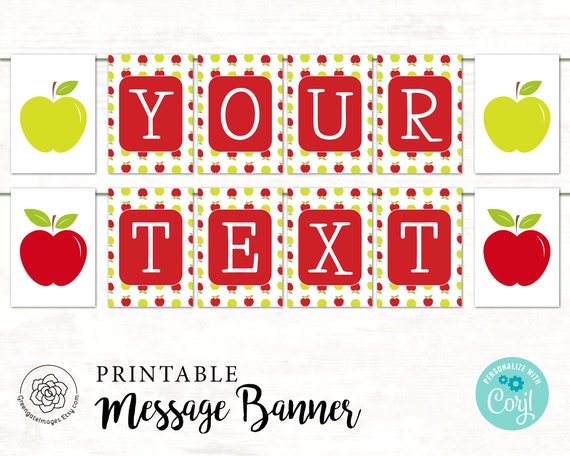 Apple Message Banner: PRINTABLE Teacher Name Bunting Edit - Etsy