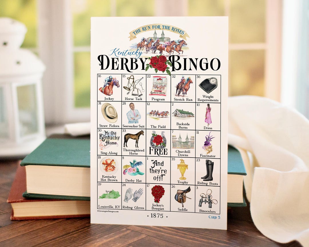 Kentucky Derby Bingo - 50 PRINTABLE Unique Cards. Instant Digital ...