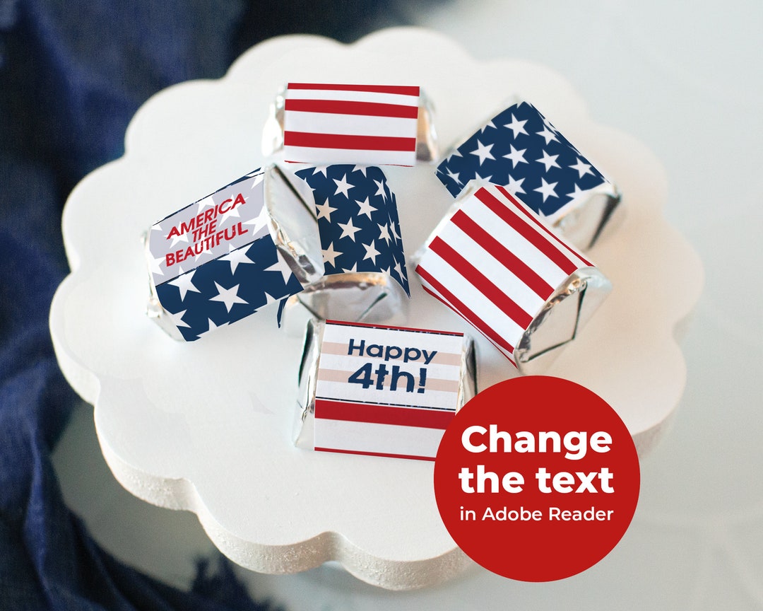 US Patriotic Flag Nugget Wrappers - Printable/fillable PDF Instant ...