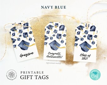 Graduation Gift Tags Printable Gift Tag Editable Corjl | Etsy