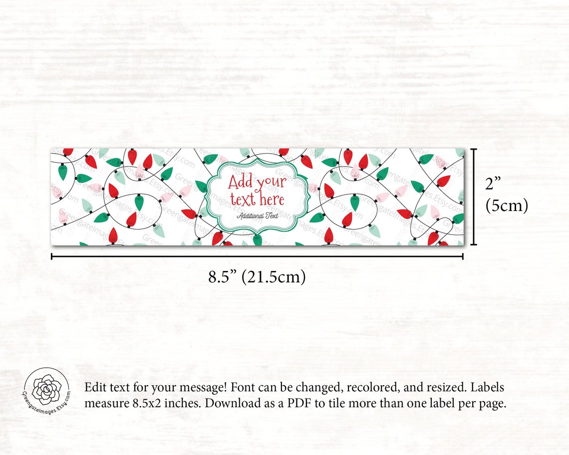 Christmas Water Bottle Label Printable Corjl Editable - Etsy