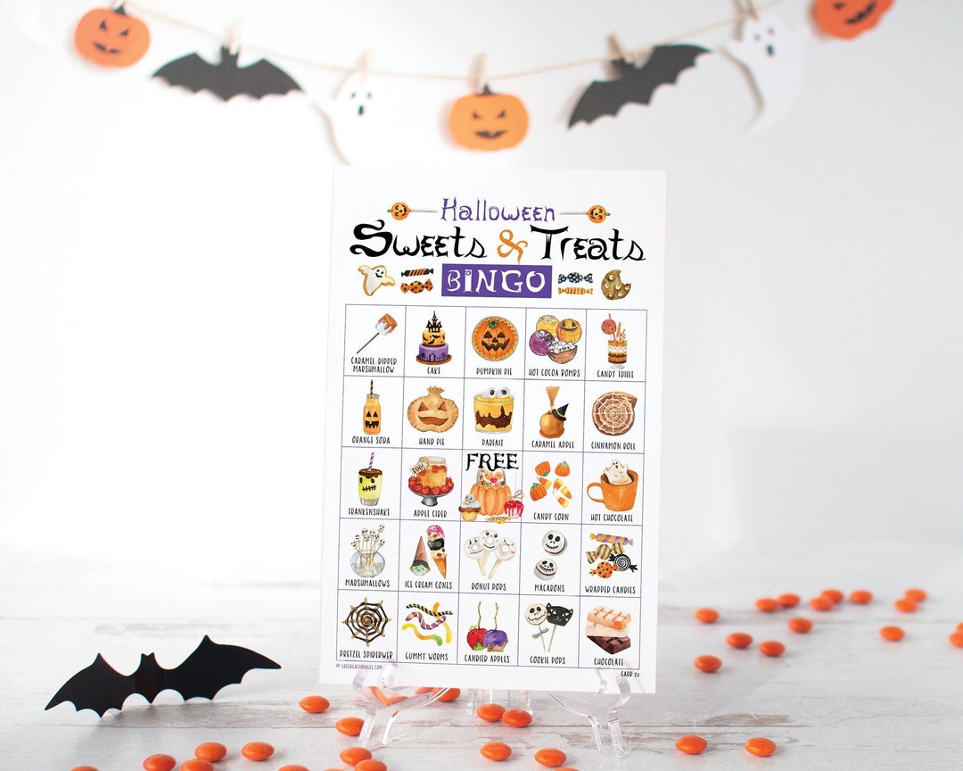 Halloween Sweets Bingo - 50 PRINTABLE Unique Cards W/ Child-friendly ...