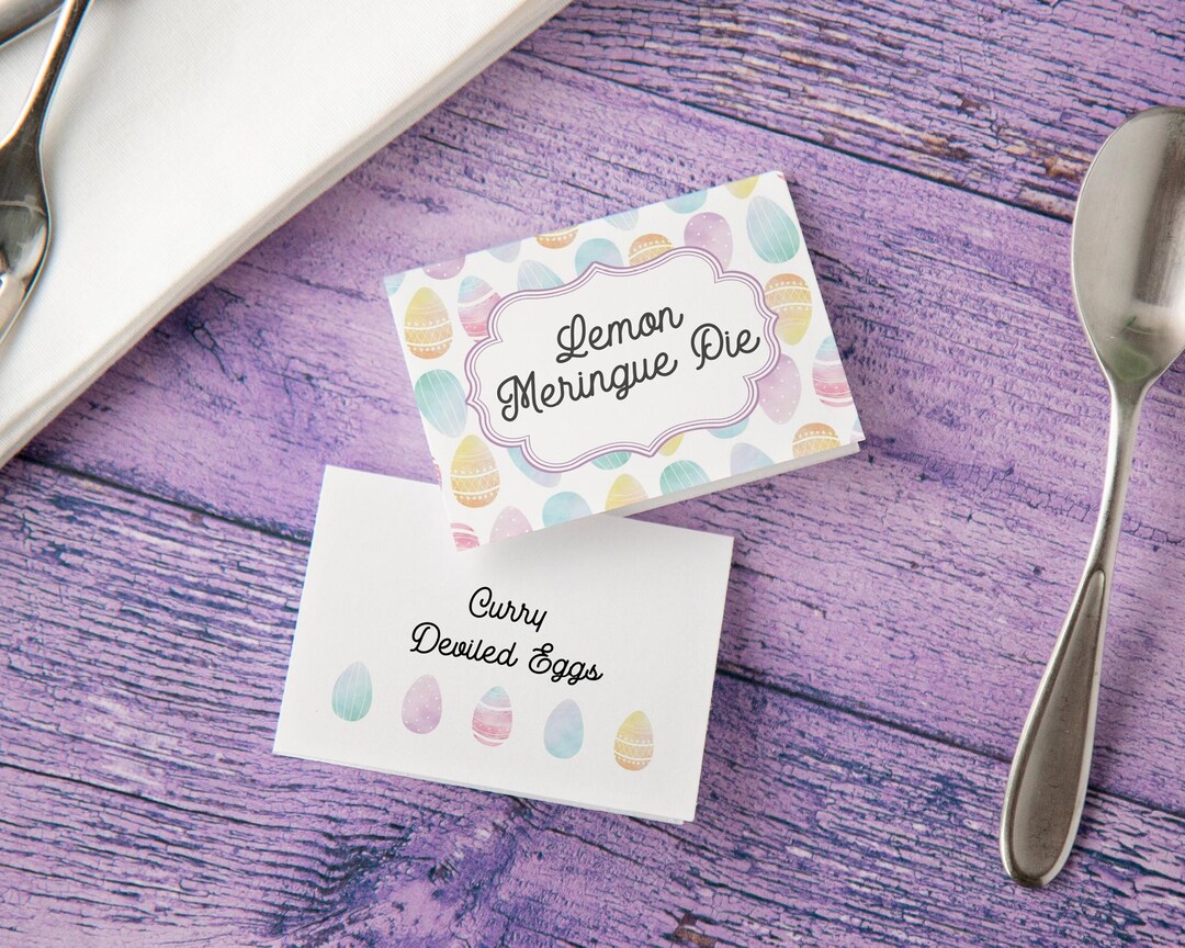 Easter Place Cards - PRINTABLE Buffet Sign, Editable in Corjl, Party ...