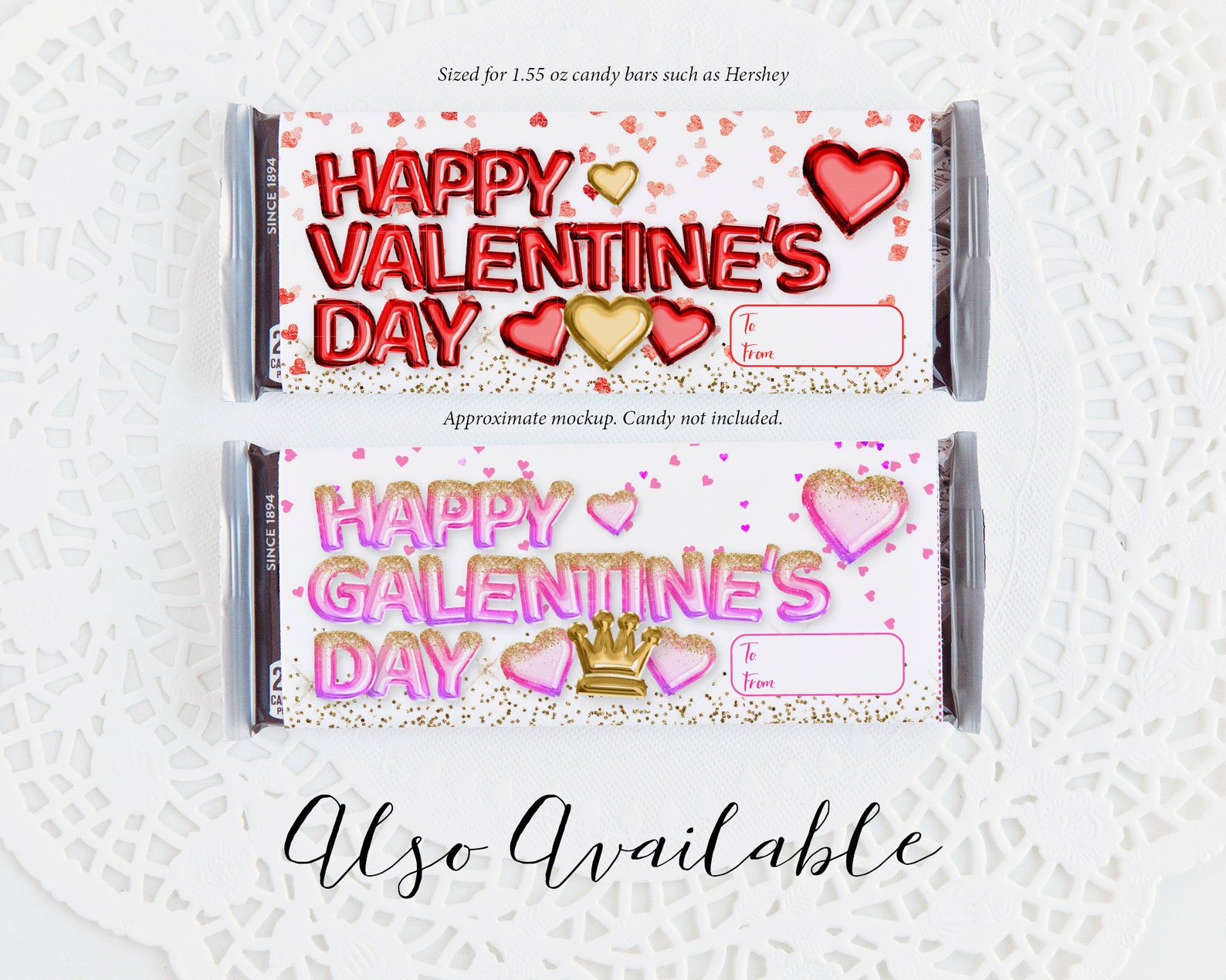 Valentine Candy Bar Wrappers PRINTABLE Hershey bar wrapper | Etsy