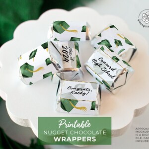 Green Cap Graduation Nugget Wrappers - Printable/fillable PDF Download ...