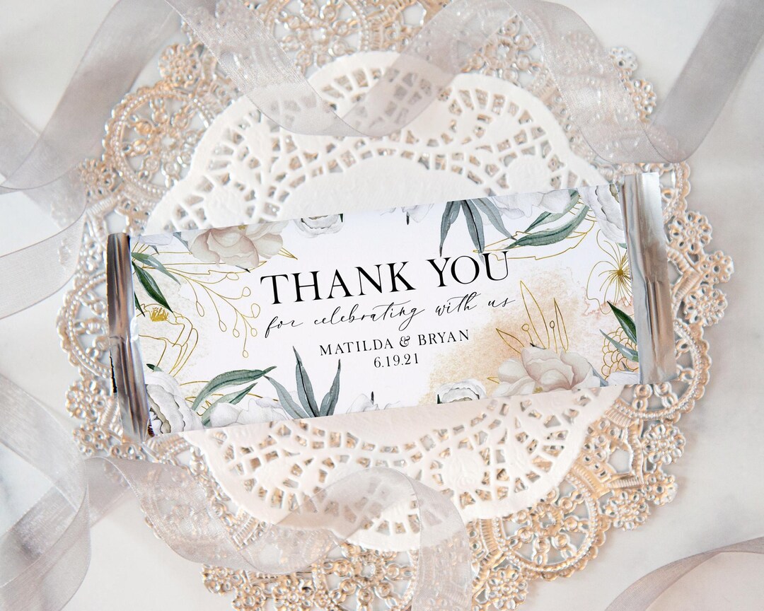 Wedding Candy Bar Wrappers - PRINTABLE Custom Candy Wrap, Editable in ...