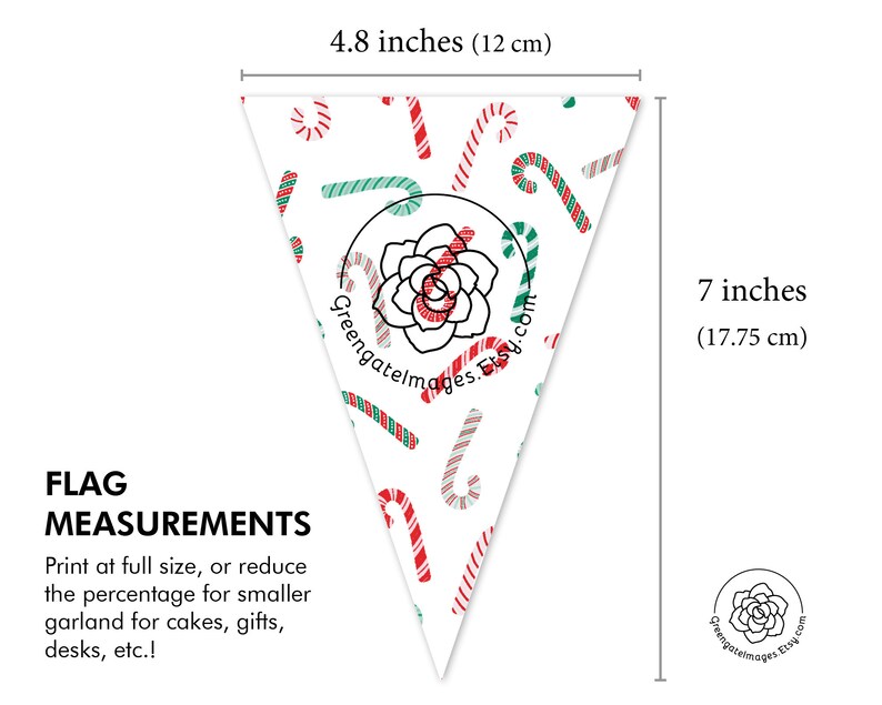 Candy Cane Bunting PRINTABLE Banner Instant Download - Etsy