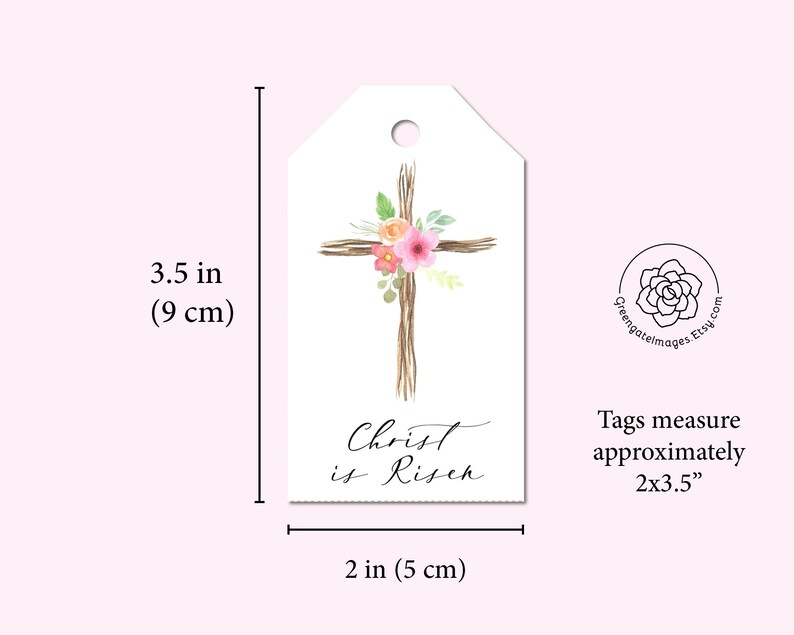 Cross Gift Tags printable gift tags cross flowers editable | Etsy