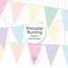 Pastel Rainbow Bunting SIX COLORS INCLUDED Printable Solid - Etsy