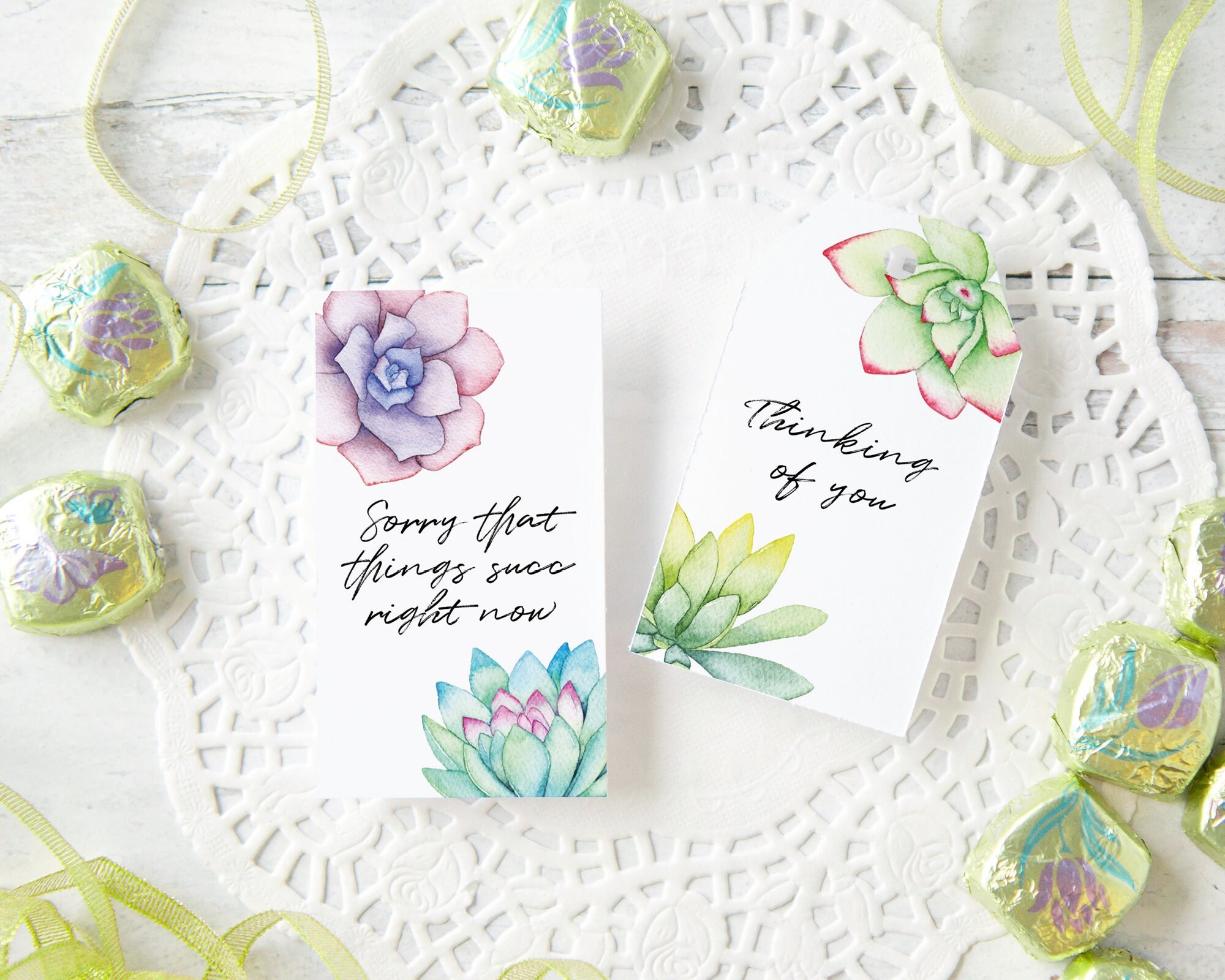 Succulent Gift Tags - PRINTABLE Favor Tags That You Can Edit in Corjl ...