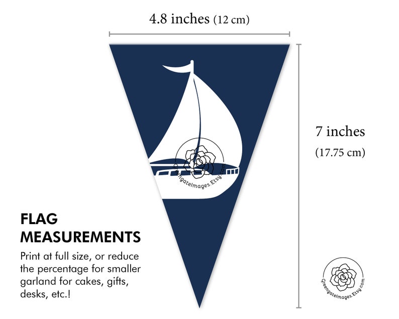 Nautical Bunting - Printable Nautical Party Decor, Sailboat Anchor ...