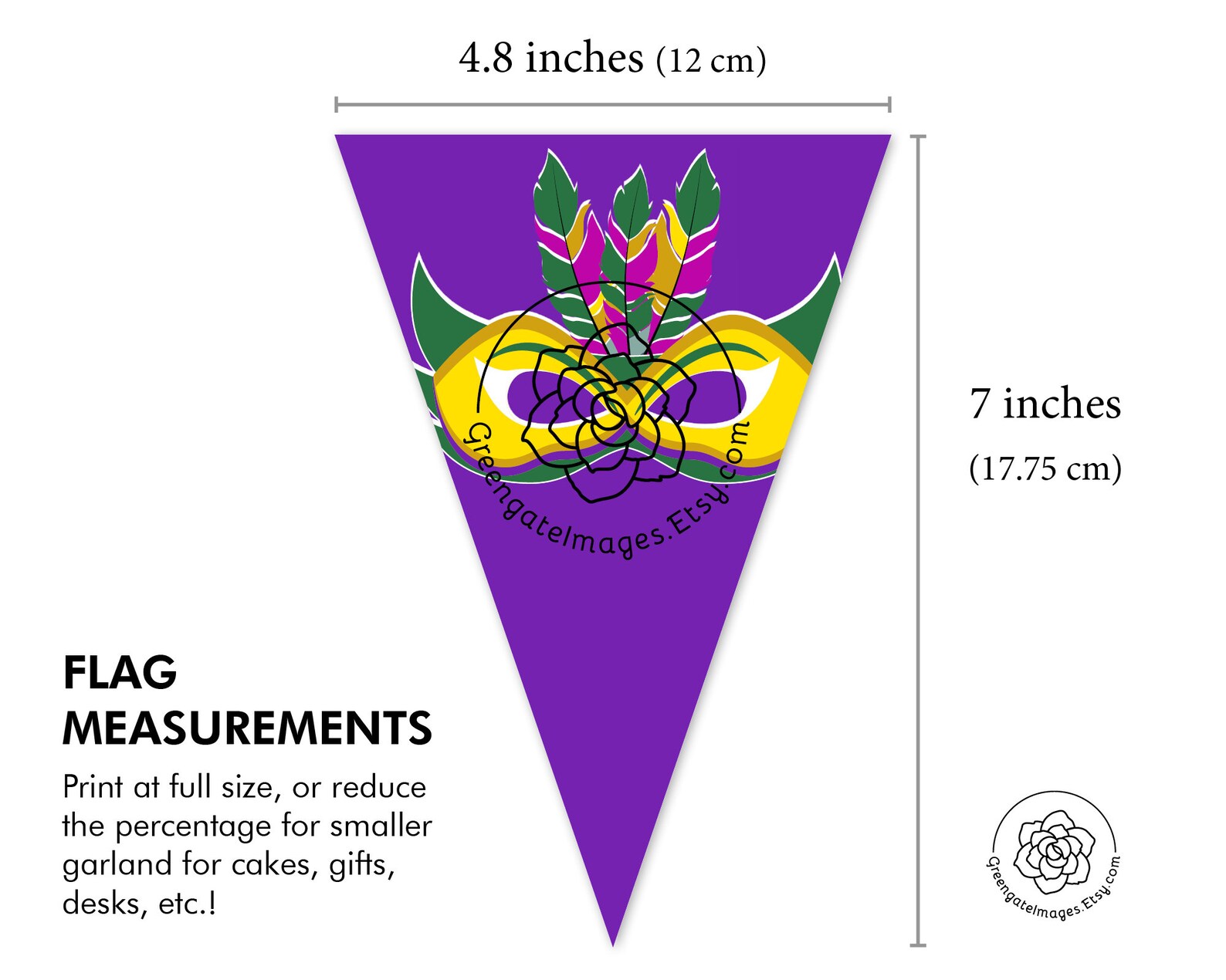 Mardi Gras Bunting Printable Banner Instant Download Party | Etsy