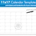 11x17 Editable Calendar Templates Landscape Calendars, Set of Different ...