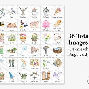 Spring Bingo Cards: Printable Bingo, 50 Cards, Senior Citizen Activity ...