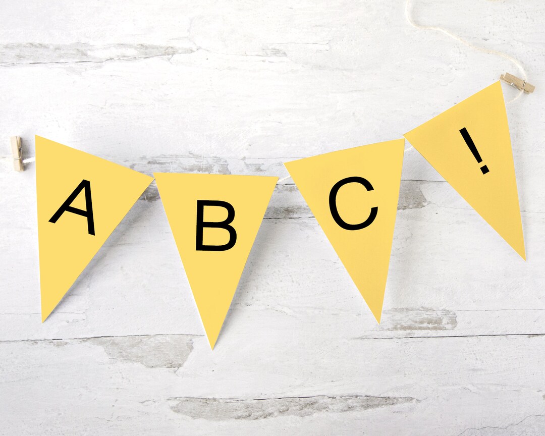 Butter Yellow Letter Banner - PRINTABLE, Editable Banner PDF. Instant ...