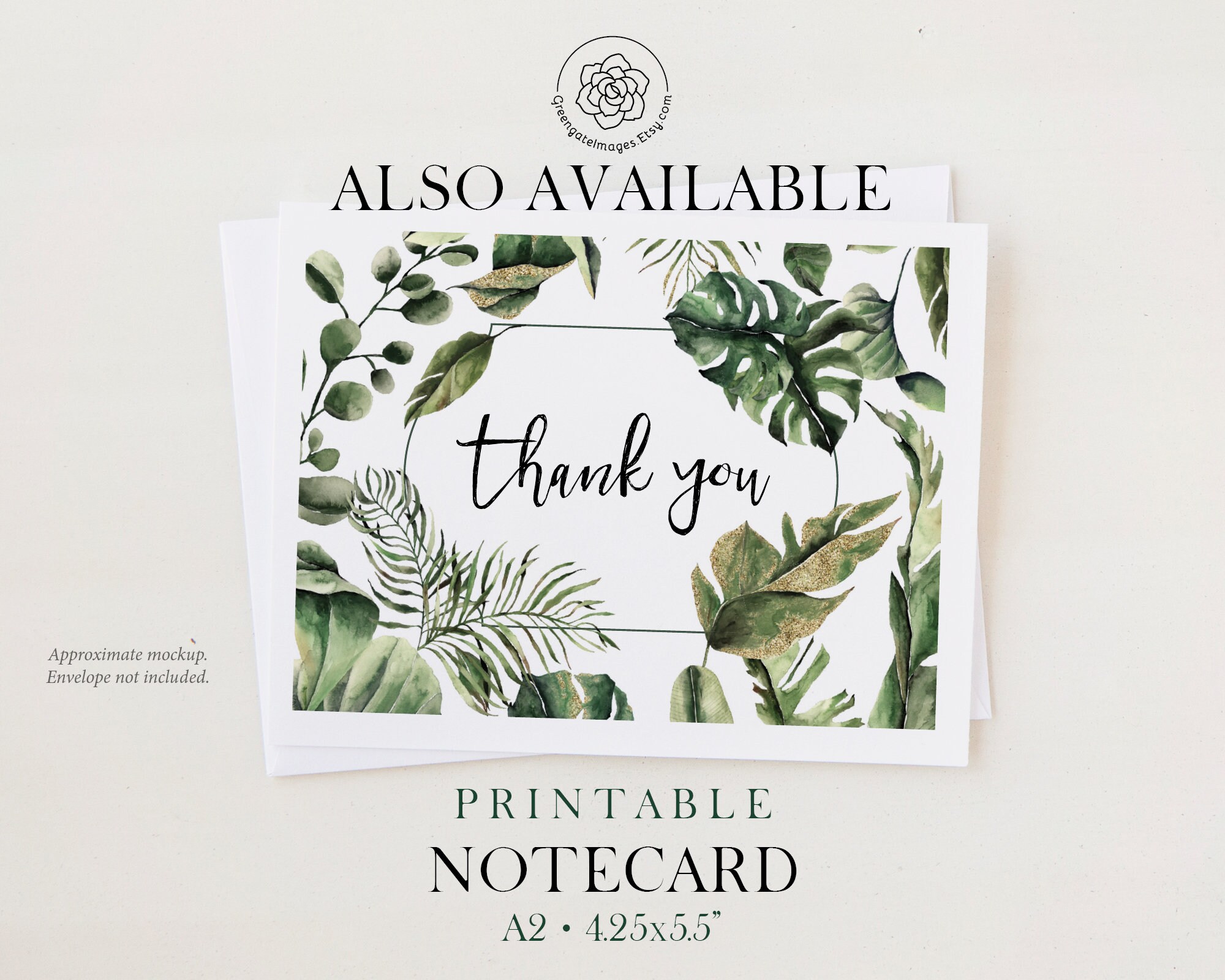 Tropical Greenery Gift Tag Printable gift tag favor tag | Etsy