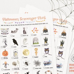 Halloween Scavenger Hunt Printable Elementary Kids Games Neighborhood ...