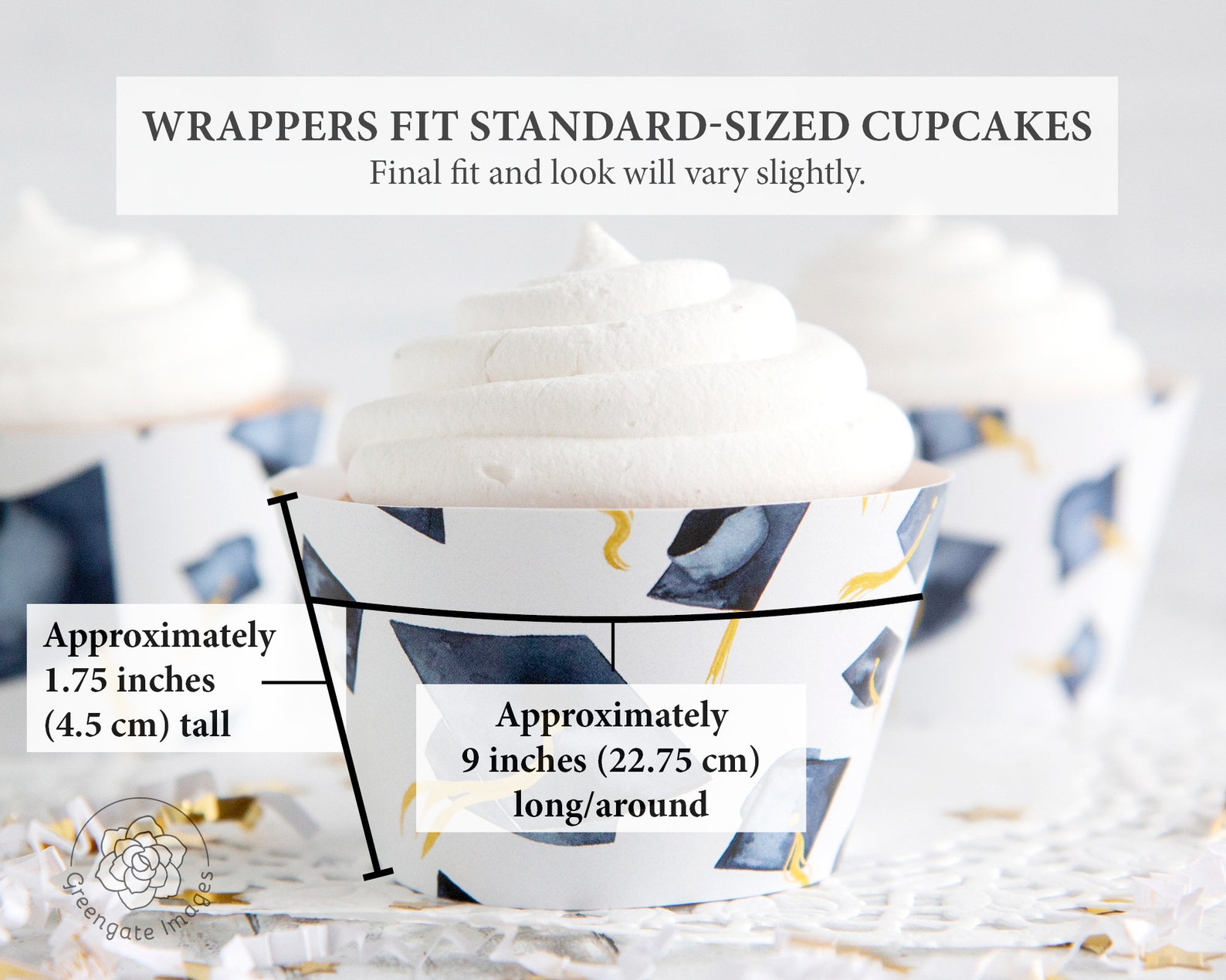 Navy Blue Graduation Cupcake Wrapper PRINTABLE - Etsy