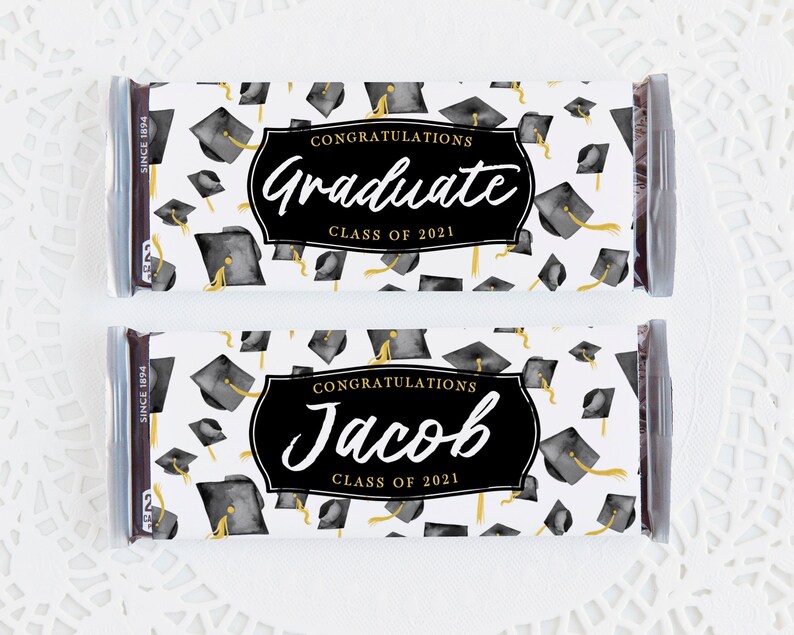 Graduation Candy Bar Wrappers - Custom Chocolate Wrap Editable Corjl ...