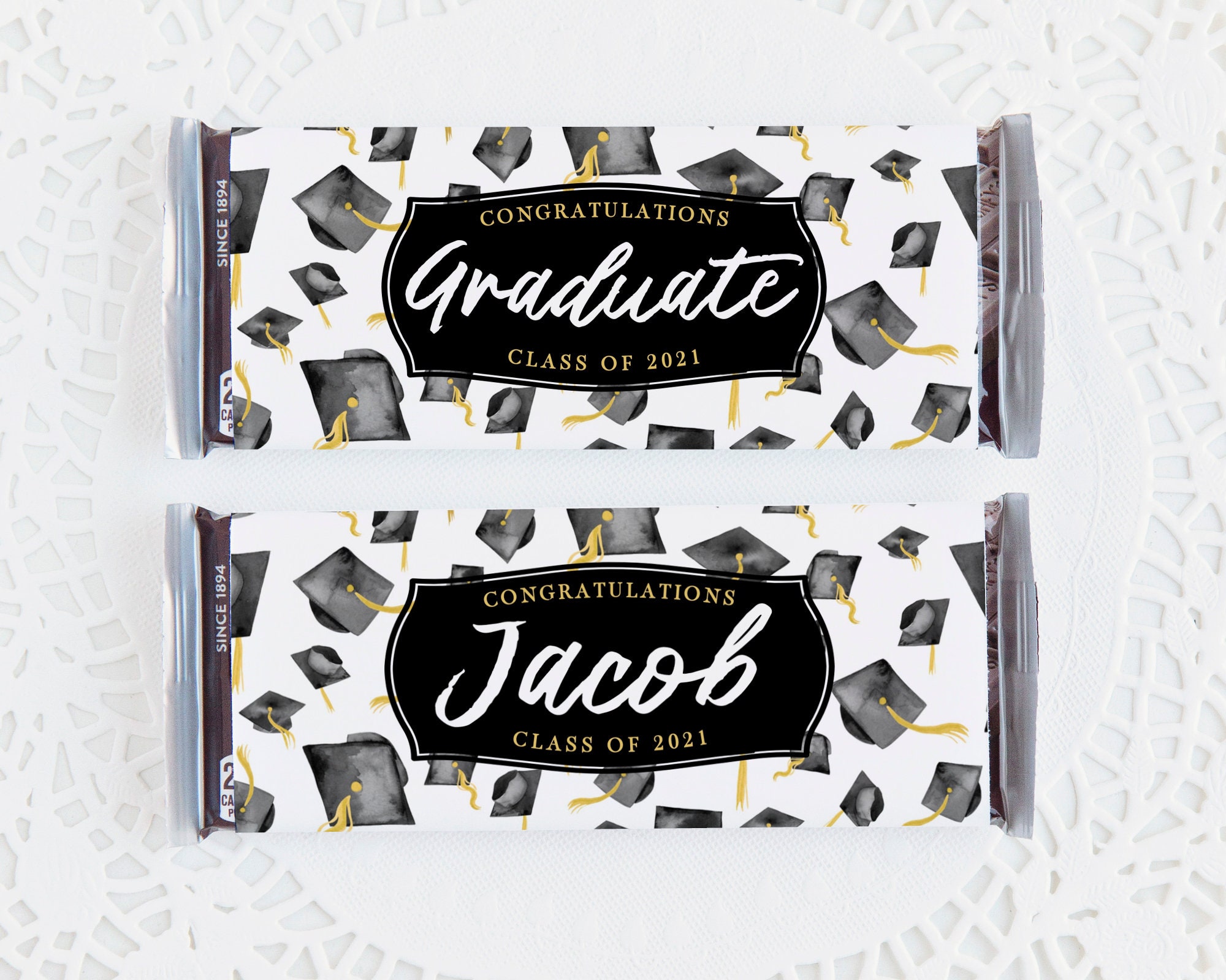 Graduation Candy Bar Wrappers - Custom Chocolate Wrap Editable Corjl ...